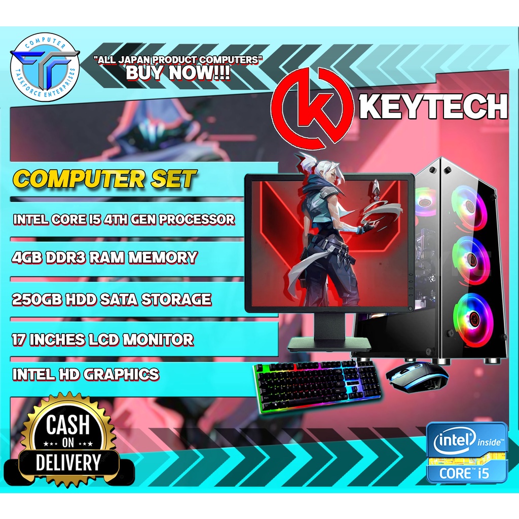 INTEL CORE i5 4TH GEN | 4GB DDR3 | 250GB HDD | T850 CASE | 4PCS 120MM ...