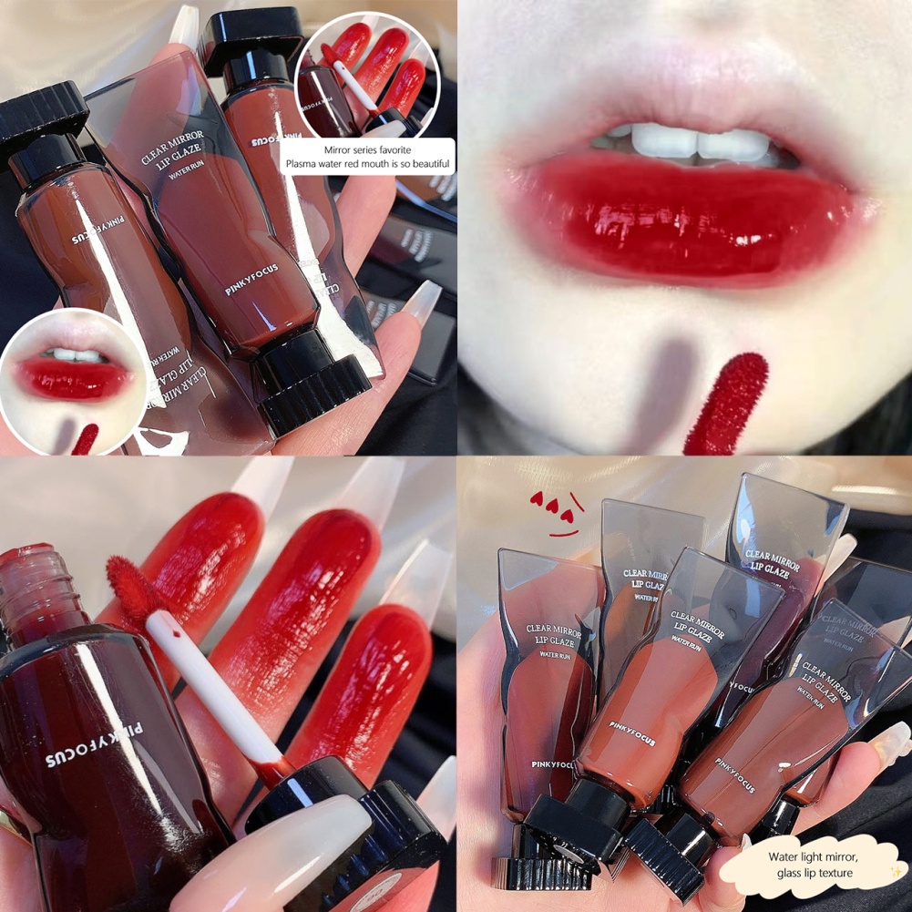 Pinkyfocus Clear Crystal Bright Lip Gloss Moisturizing Transparent ...