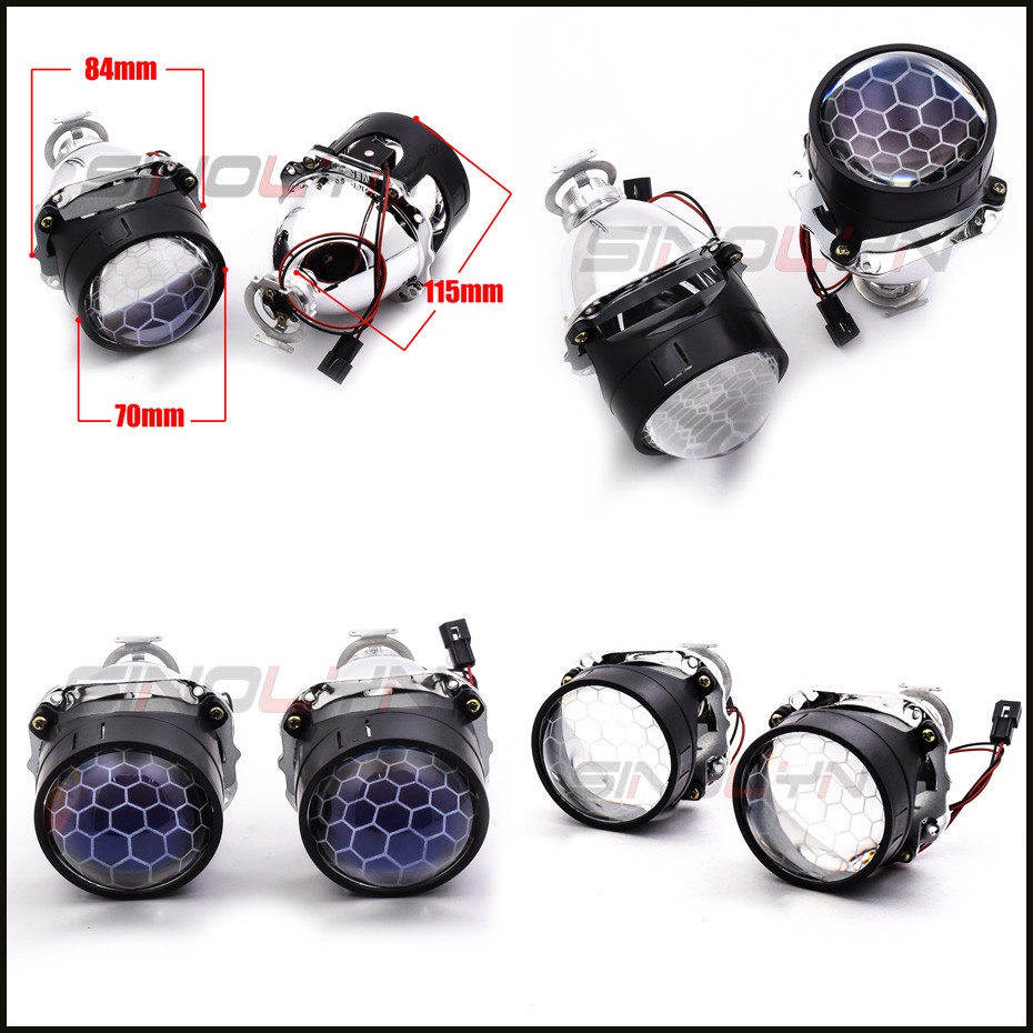 H4 H7 Headlight Bi-xenon Spiral Angel Eyes Honeycomb Soccer Etching ...