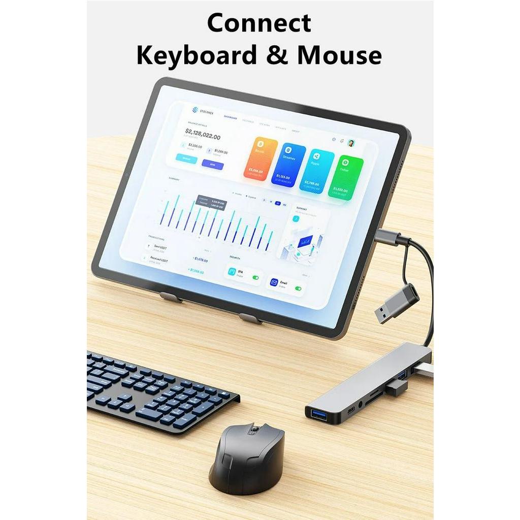 8 Port USB C Expander USB 3 Hub Type C Splitter Type C Dock Multiport ...