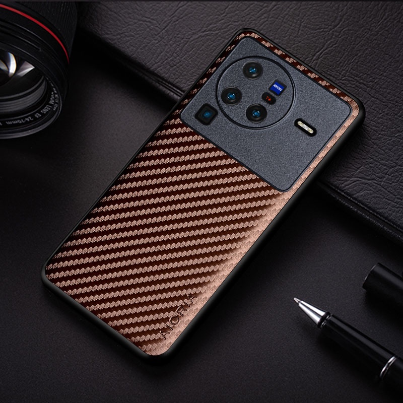 Carbon Fibre texture Phone Case for Vivo X80 pro Fashion Design Soft ...