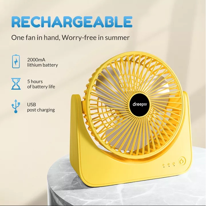 Mitsushi Relieme Portable Mini Fan Rechargeable USB Electric Desk Fan ...