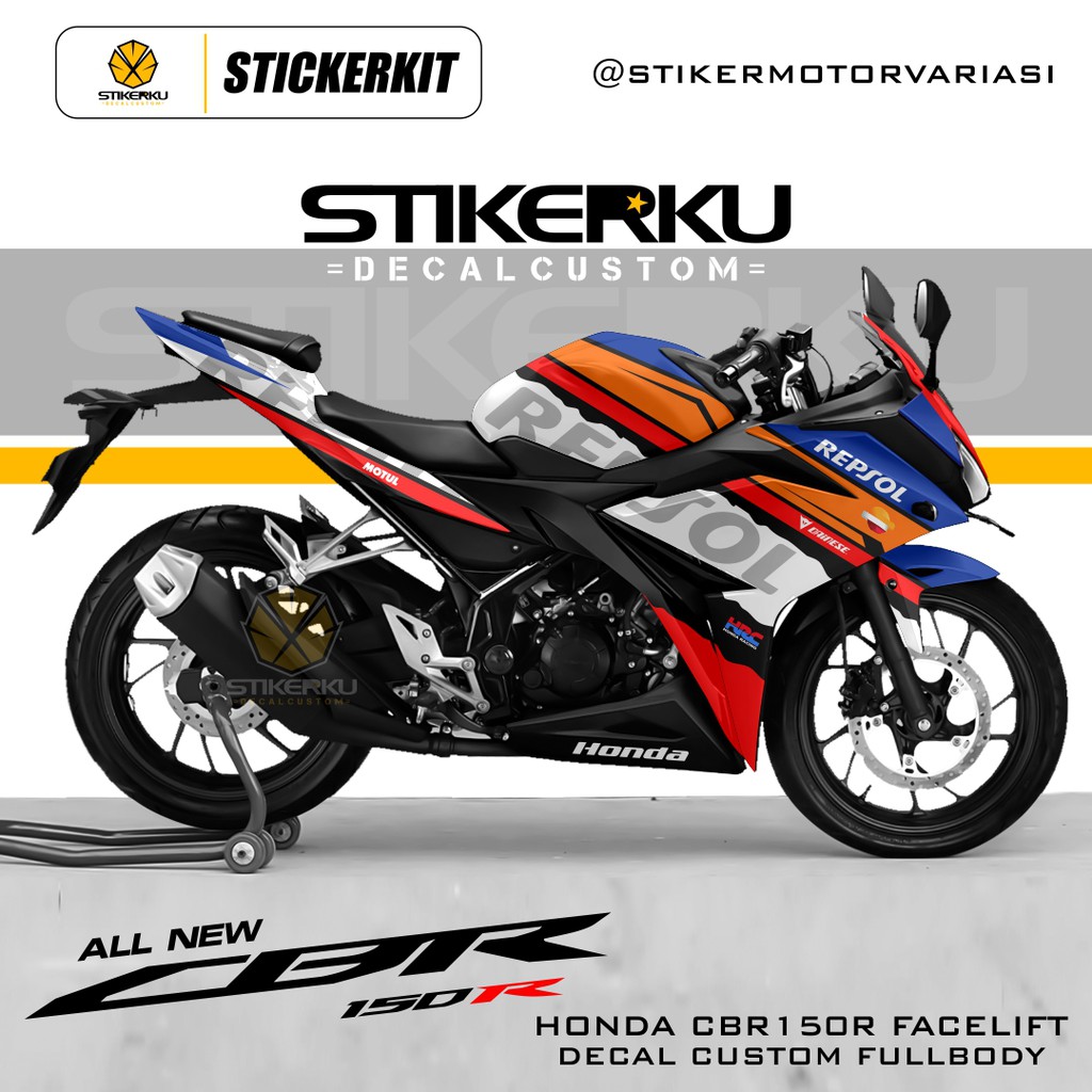 Decal CBR150R FACELIFT / DECAL CBR 15OR / DECAL CBR 150R NEW / STICKER ...
