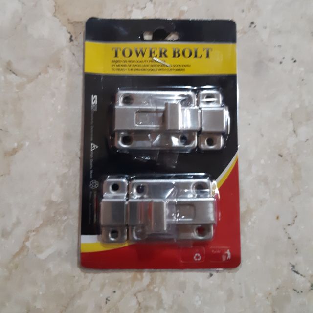 Barrel bolt lock tower bolt (2pcs set) Bathroom Lock CR Lock | Shopee ...
