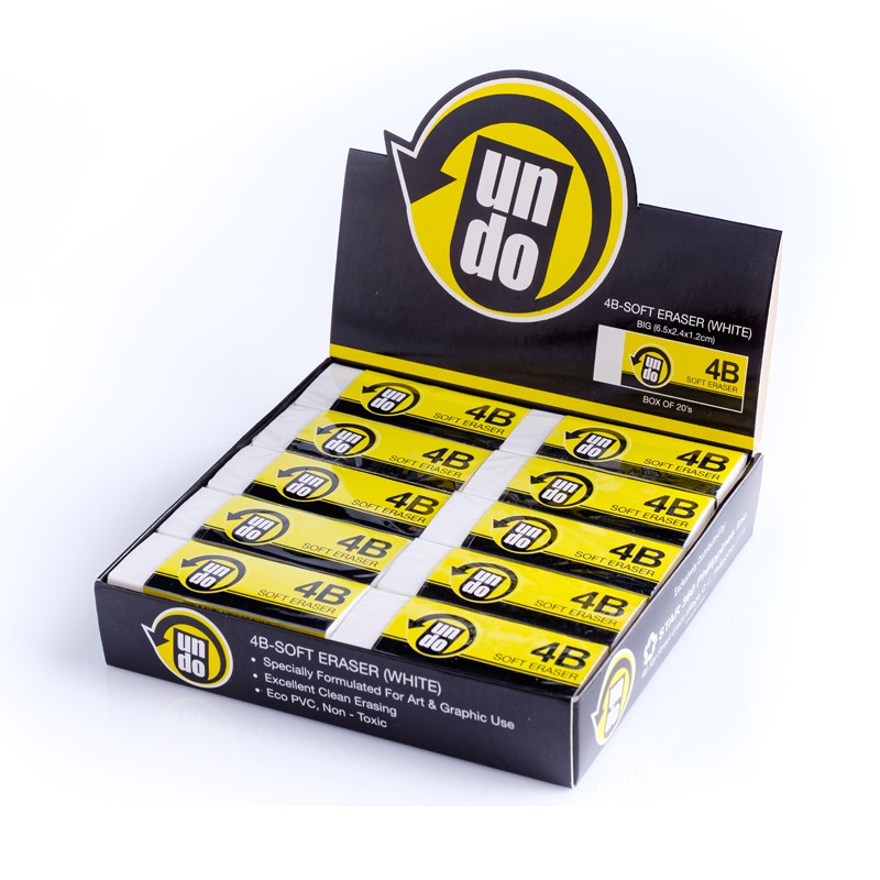 Undo White 4B Soft Erasers - Box | Shopee Philippines