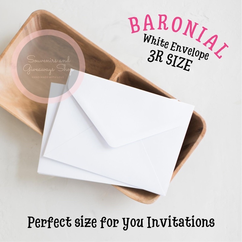 SNGshop | 5 PCS Baronial White Envelope 3R Size FOR 12 PESOS ONLY ...