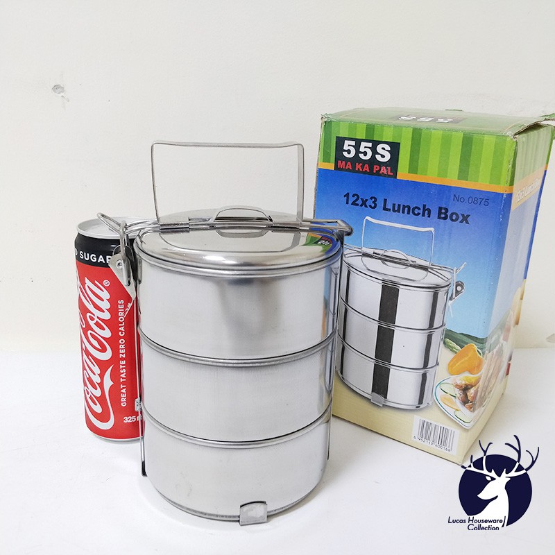 555 LUNCH BOX 3 LAYER Stainless steel vacuum insulated lunch box ...