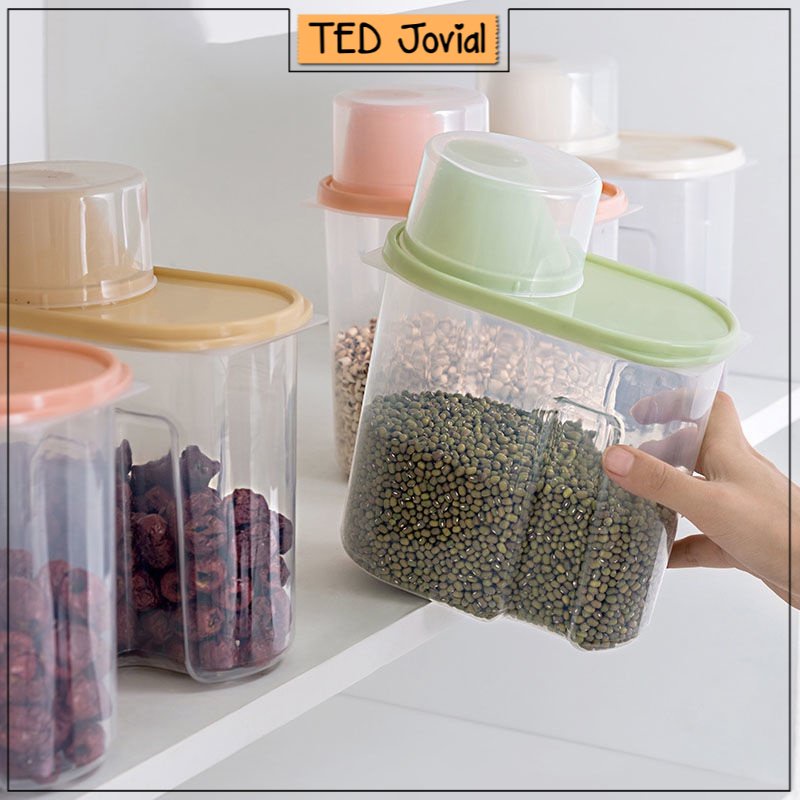 TEDJV Kitchen Multi-grain Bean Rice Cereal Dry Food Plastic Container ...