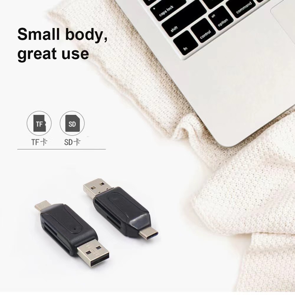 Type C / micro-USB To USB Card Reader For Cellphone , Tablet , Laptop ...