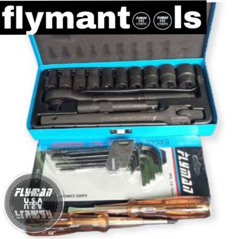 original flyman USA 13pcs socket set/Allen set/ screw drive, screw flat ...
