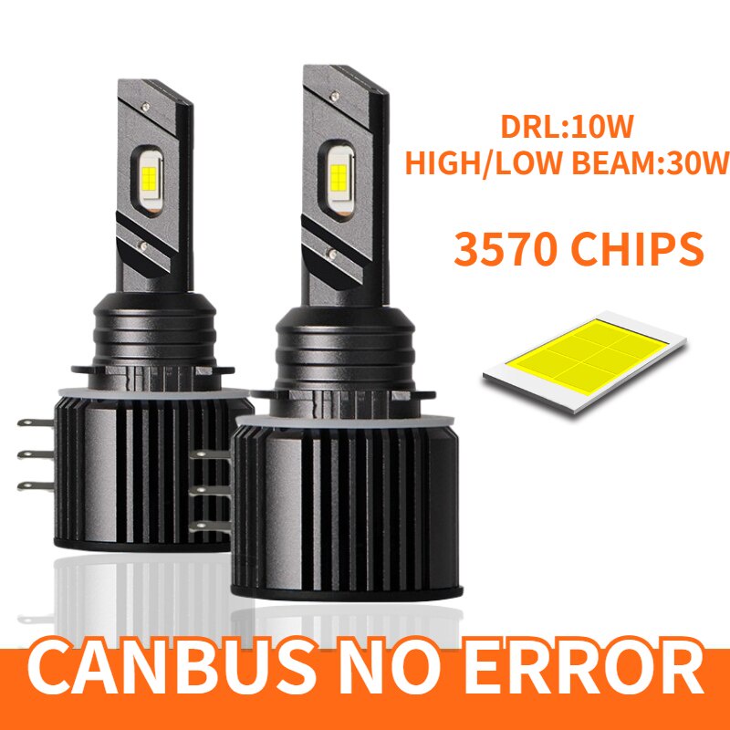 2pcs H15 LED Headlight Bulbs Canbus No Erorr 20000LM Ice Car Lights For Audi Caravel VW Golf 6 7 ...