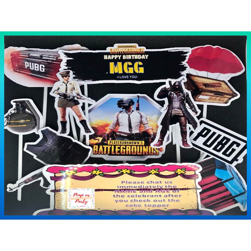 PUBG CAKE TOPPERS with personalized name and age. | Shopee Philippines
