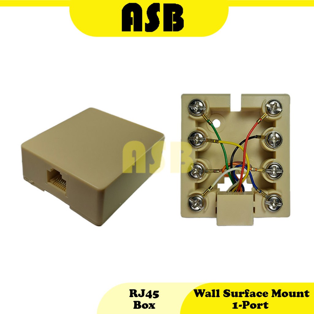 RJ45 Network / Internet Cable Wall Surface Mount Box TS-488N (8P8C ...