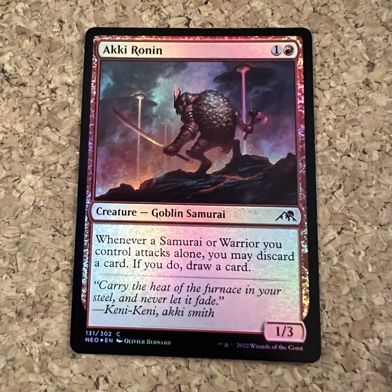 MTG AKKI RONIN (GOBLIN SAMURAI) KAMIGAWA NEON DYNASTY (RED) MAGIC THE ...