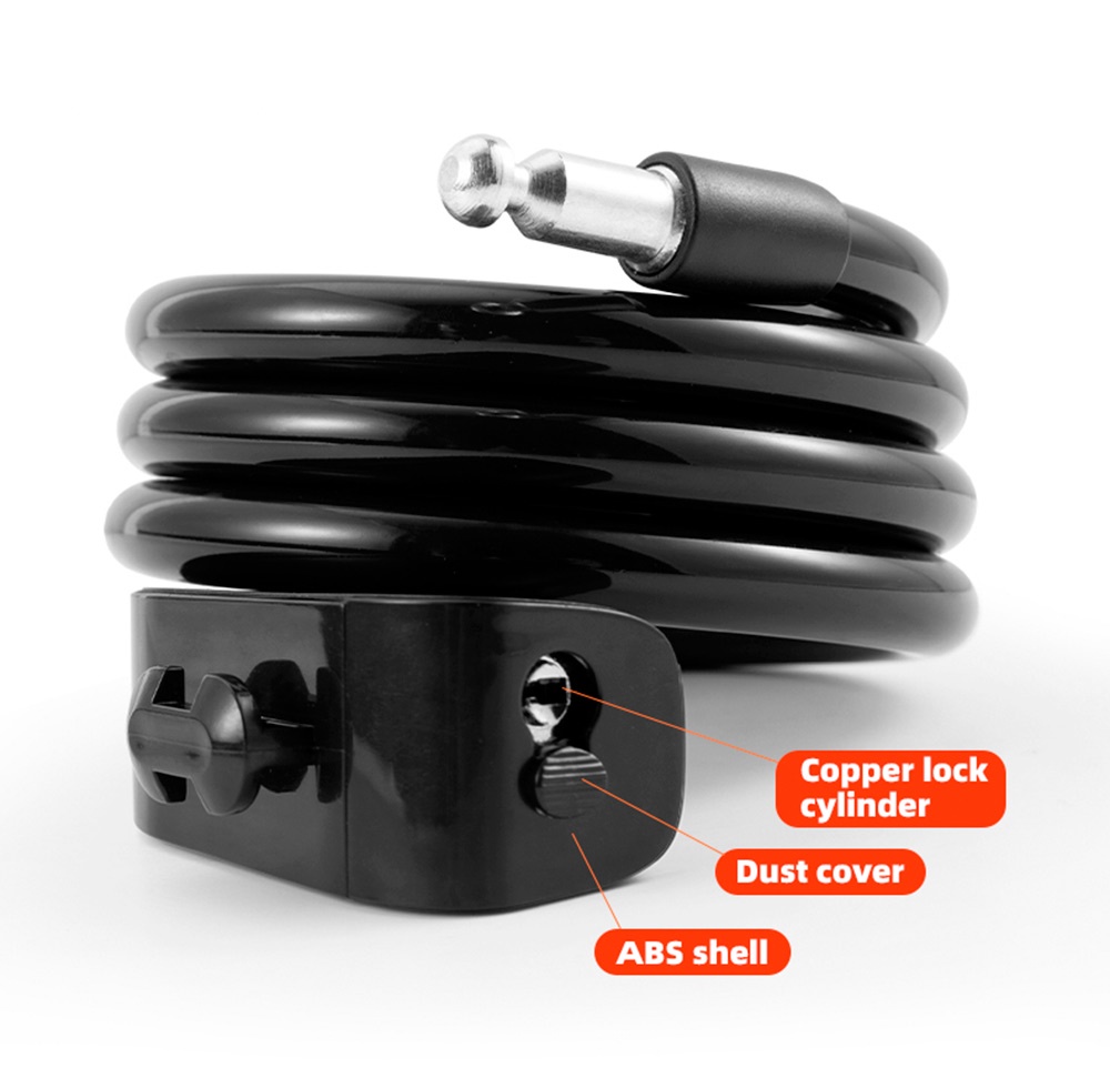 【PH Delivery】ROCKBROS Anti Theft Bike Padlock Portable Cable Ring Lock ...