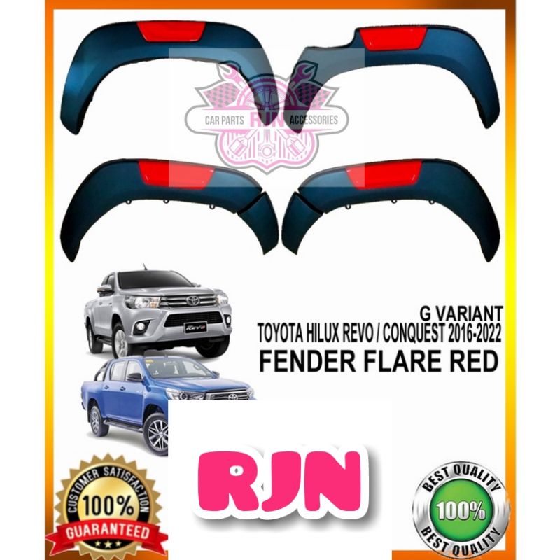 Fender flare for Toyota Hilux Revo Conquest(Red)Gvariant 2016 2017 2018 ...