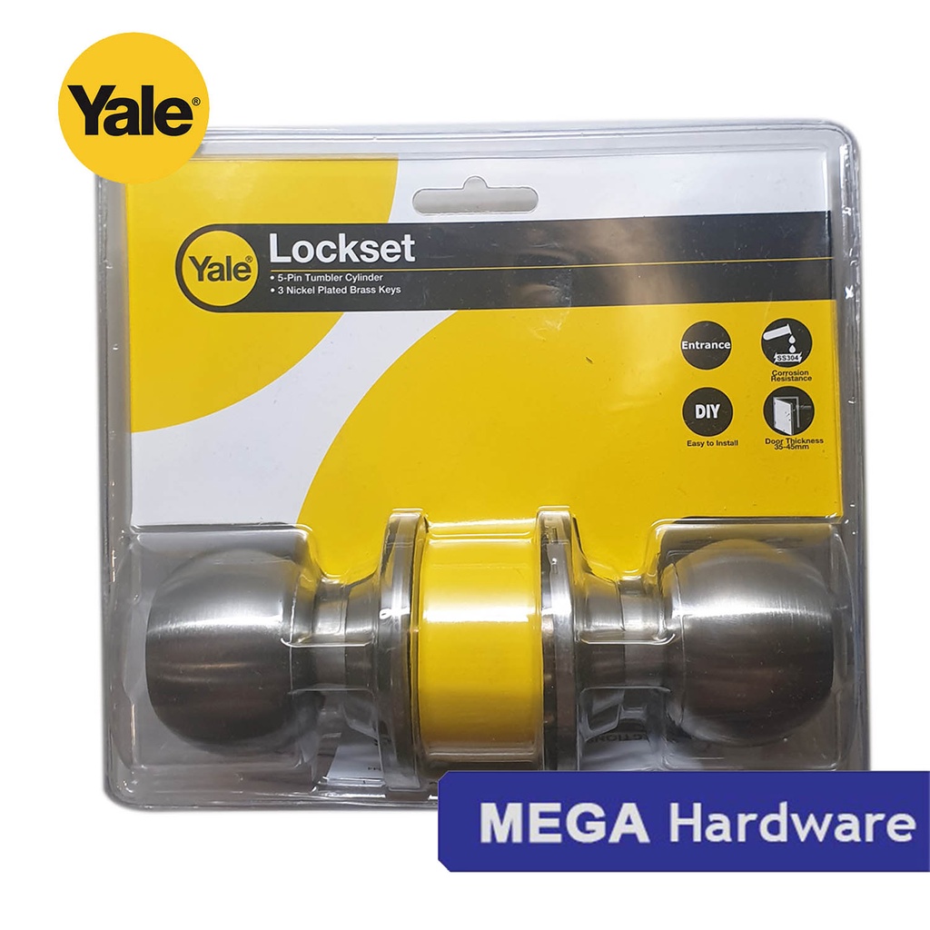 Yale Entrance lockset door knob Satin (with key or keyless) heavy duty ...