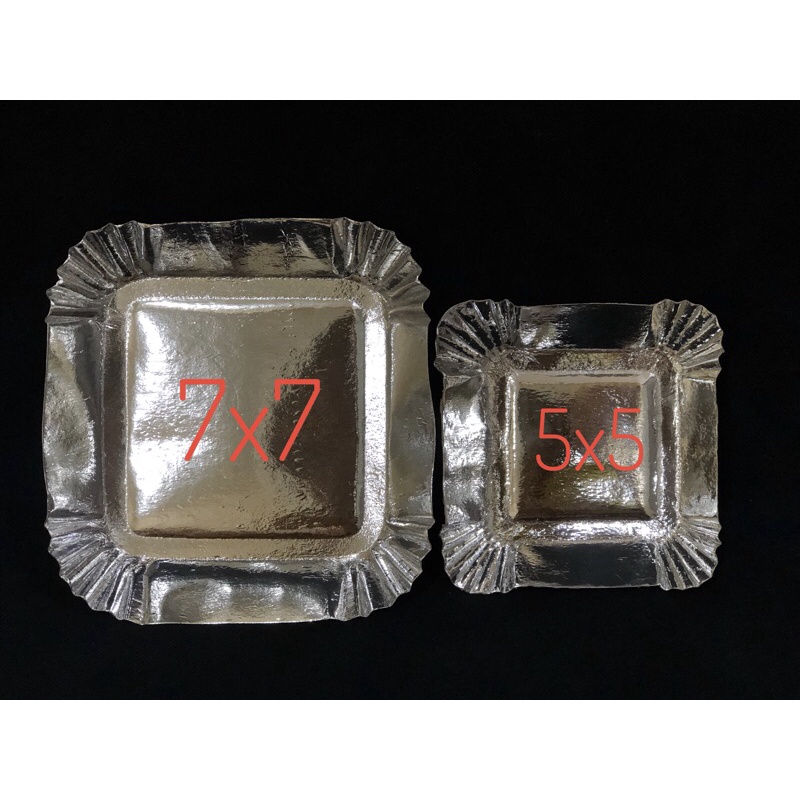 Square Silver Paper Plates | Shopee Philippines
