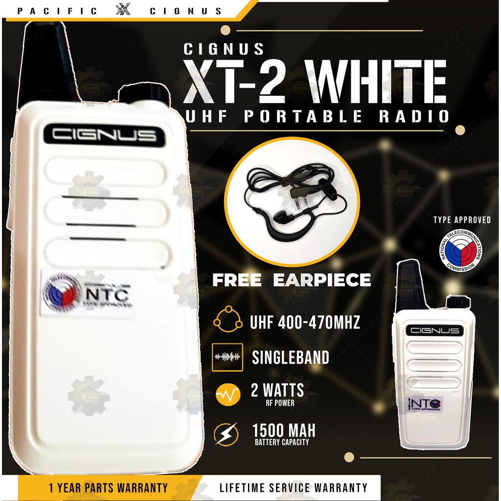 Cignus XT2 UHF two way radio walkie talkie radio FREE EARPIECE | Shopee ...