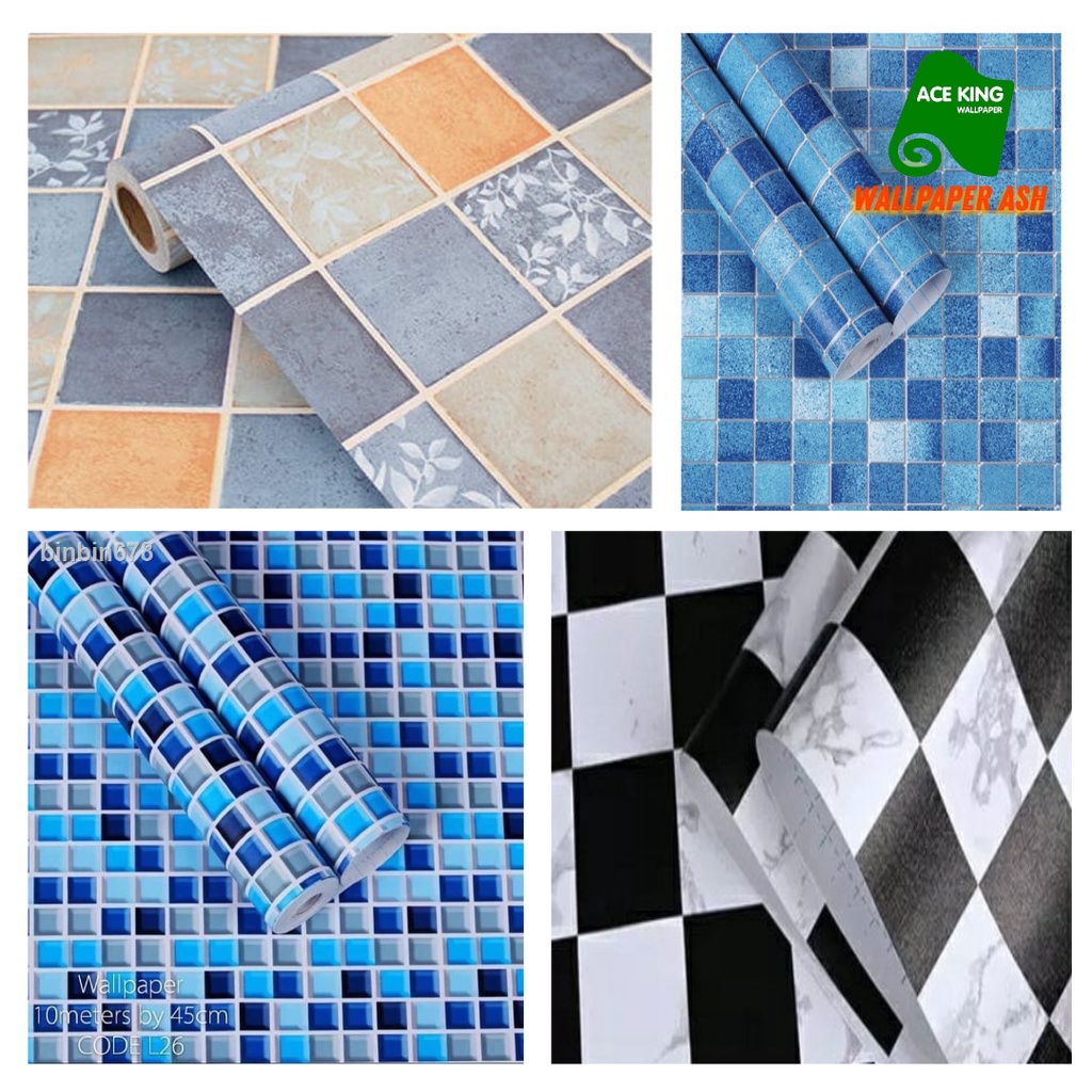 Tiles Design Wallpapers PVC Self Adhesive Waterproof Homedecor ...