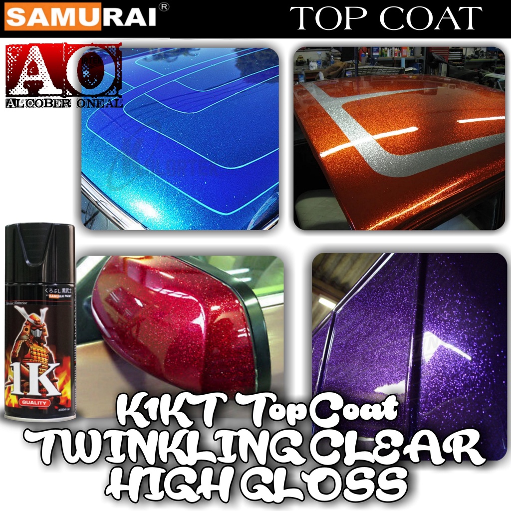 SAMURAI Spray Paint K1KT HIGH GLOSS Twinkling Clear Top Coat - Cash On ...
