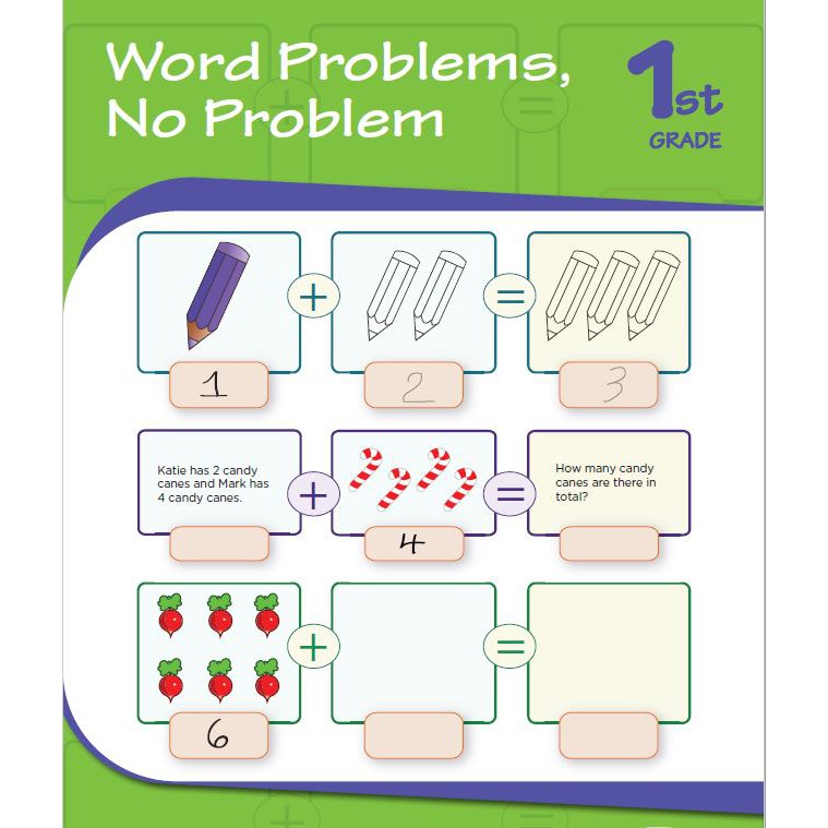 Grade 1 Math Activity Workbook/ Worksheets: Word Problems (22 pages ...
