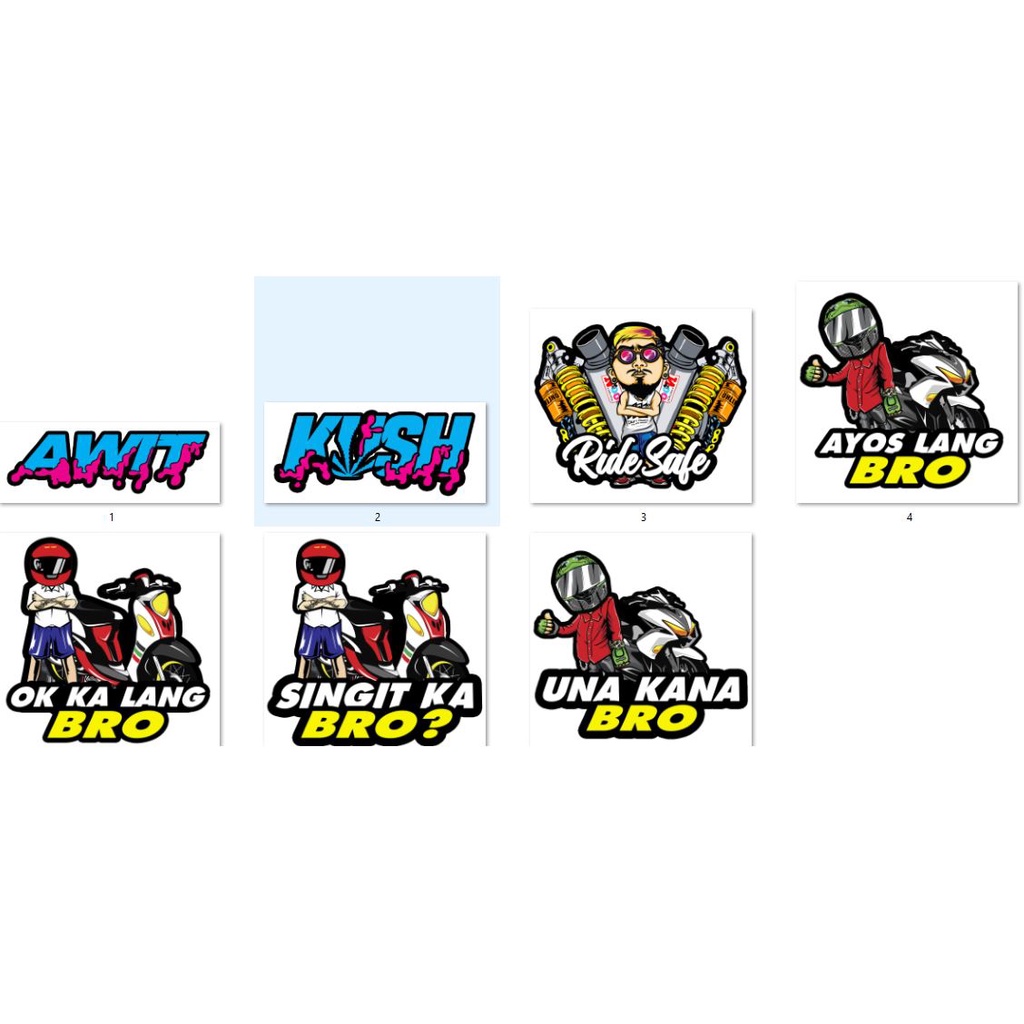 Sticker Logo Waterproof High Quality Bike Motorcycle Helmet AWIT KUSH ...