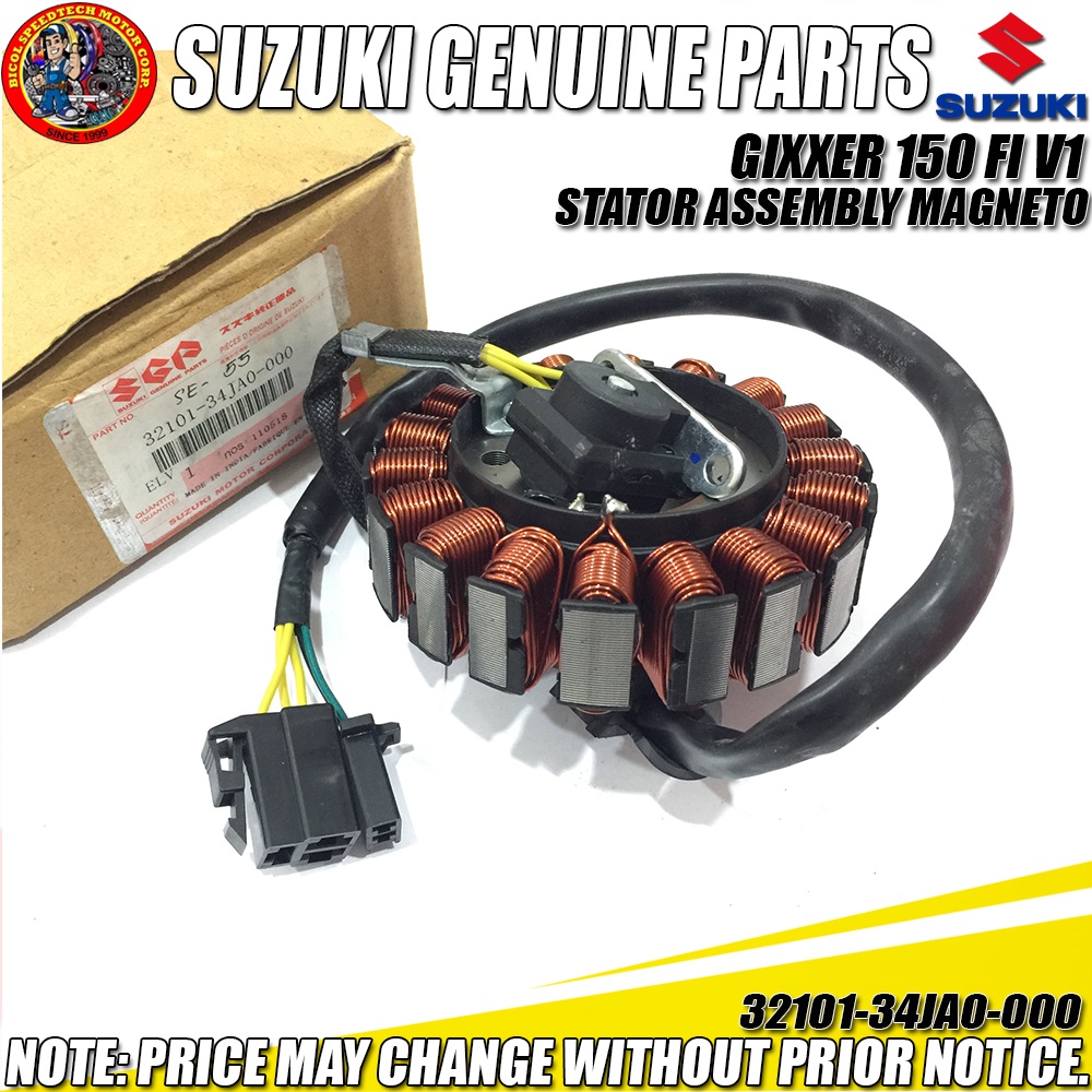 GIXXER 150 FI V1 STATOR ASSEMBLY MAGNETO (SGP) (GENUINE: 32101-34JA1 ...