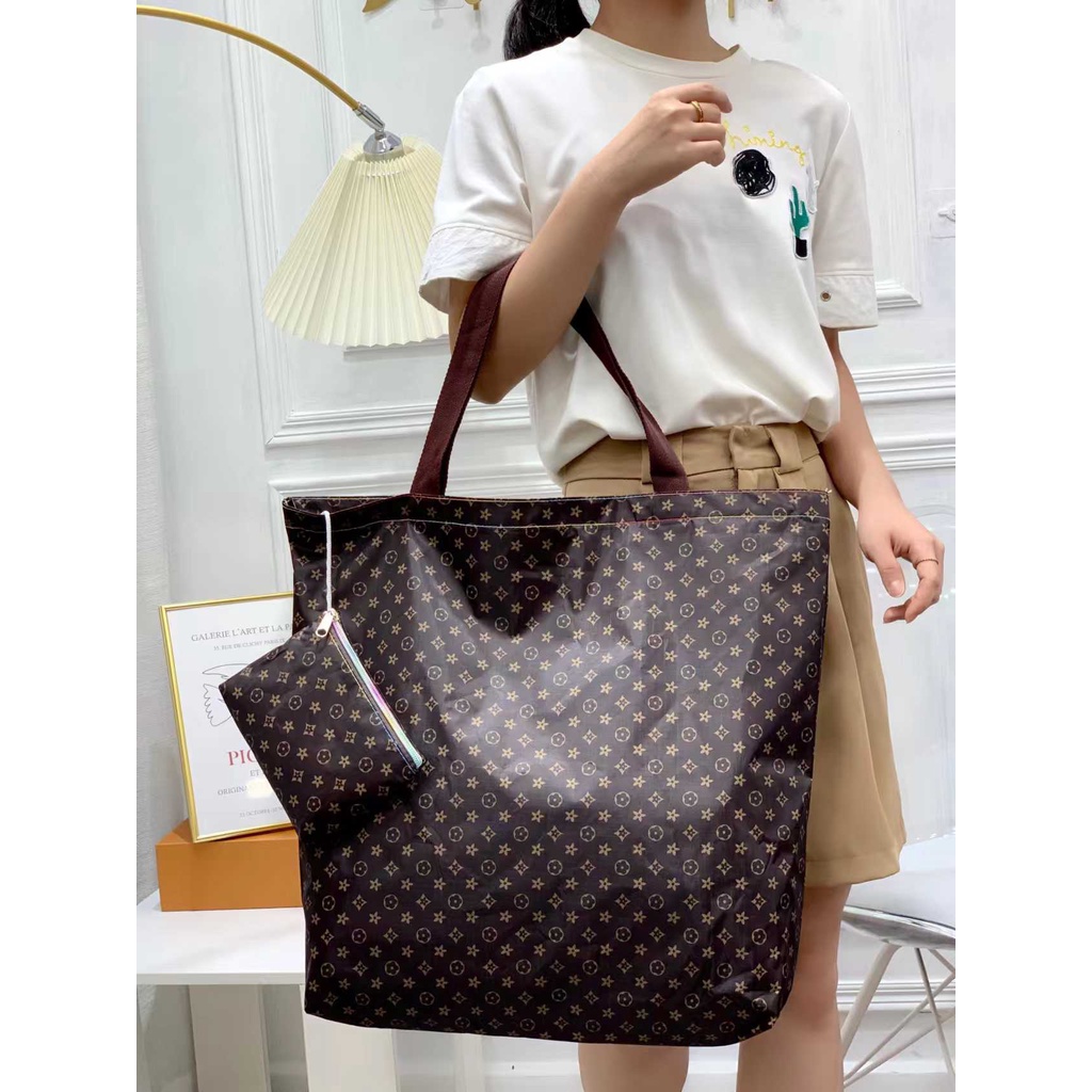 Shopping Bag Foldable Large Waterproof Tote Bag With Pouch | Shopee ...