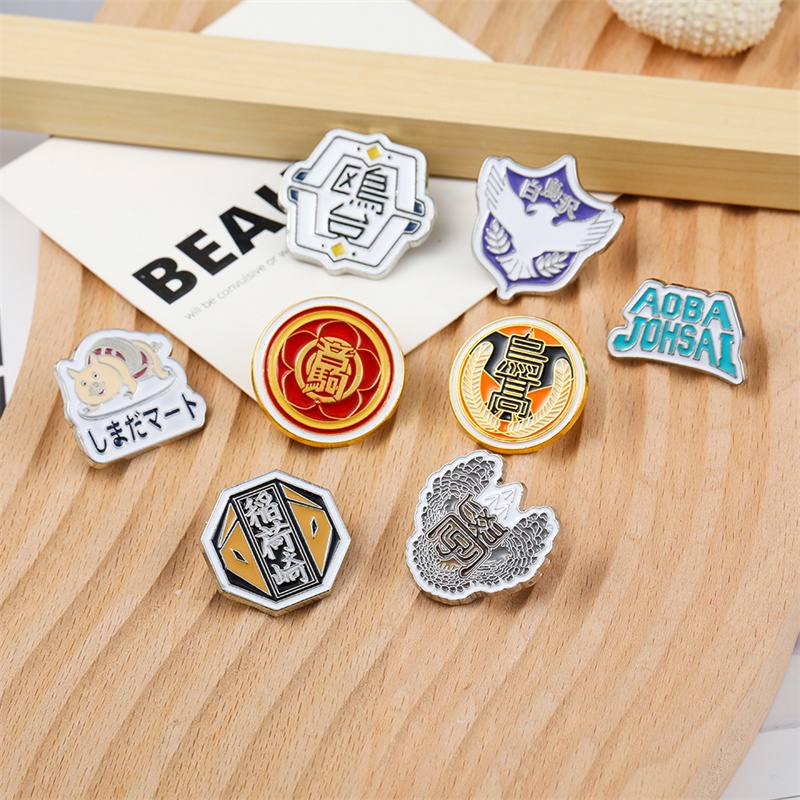Japanese Anime Haikyuu Enamel Pin Karasuno Nekoma Inarizaki Fukurodani ...
