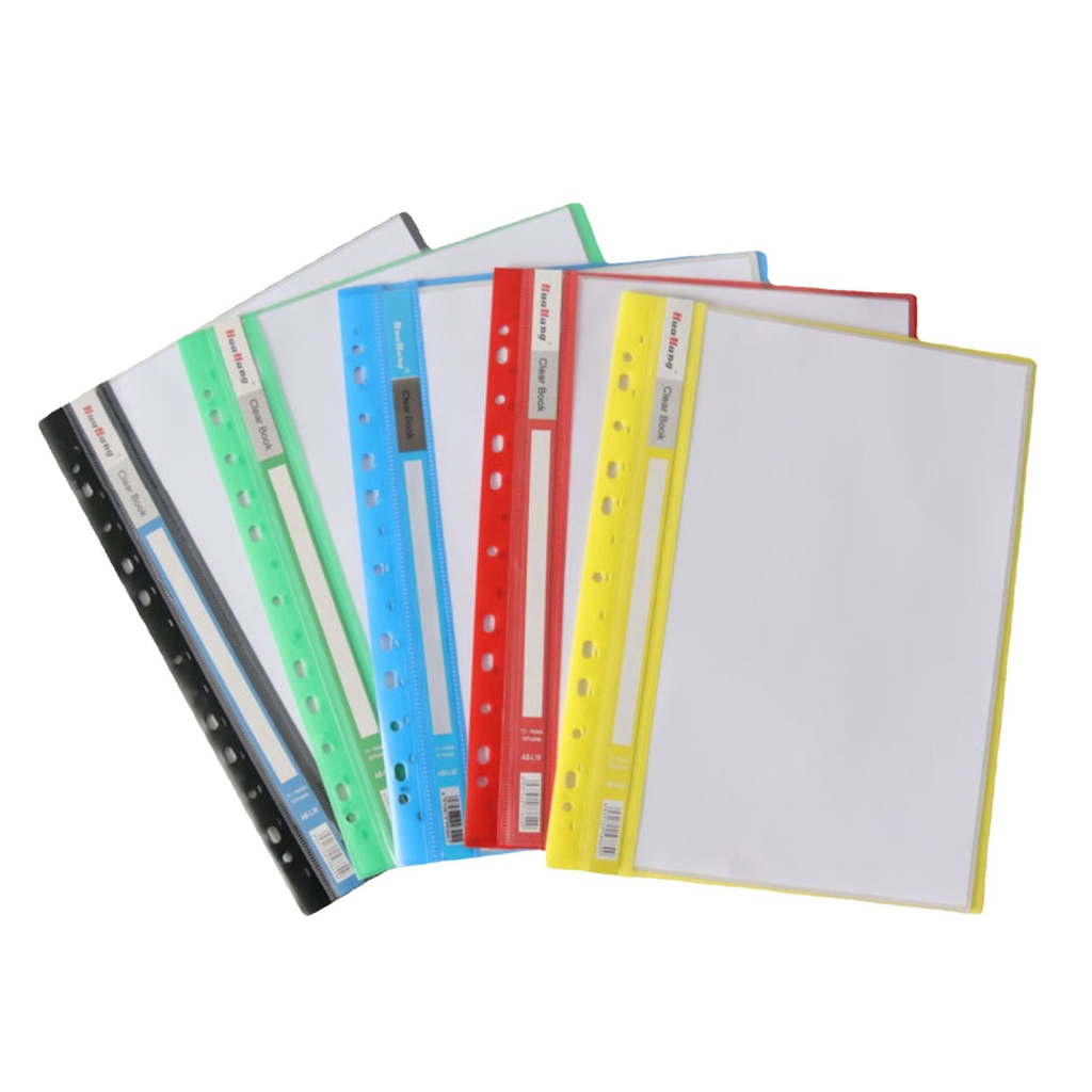 A4 11 Holes Loose Leaf Documents Sheet Pockets Color Edge File Document ...