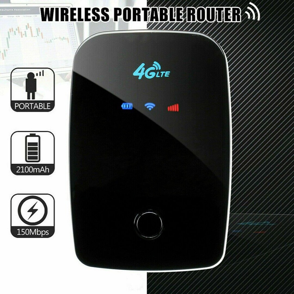 Portable 4G WIFI Wireless Router SIM Card 150Mbps Mobile Broadband ...