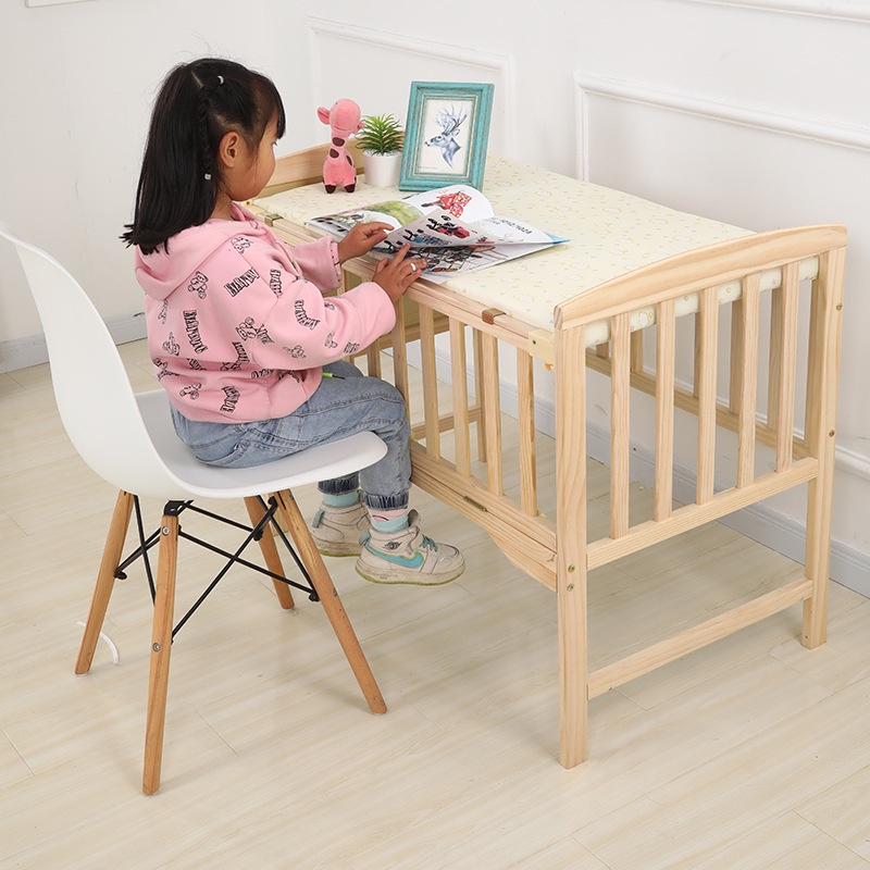 Foldable Solid Wood Crib Multi-Functional Babies' Bed Newborn Baby ...