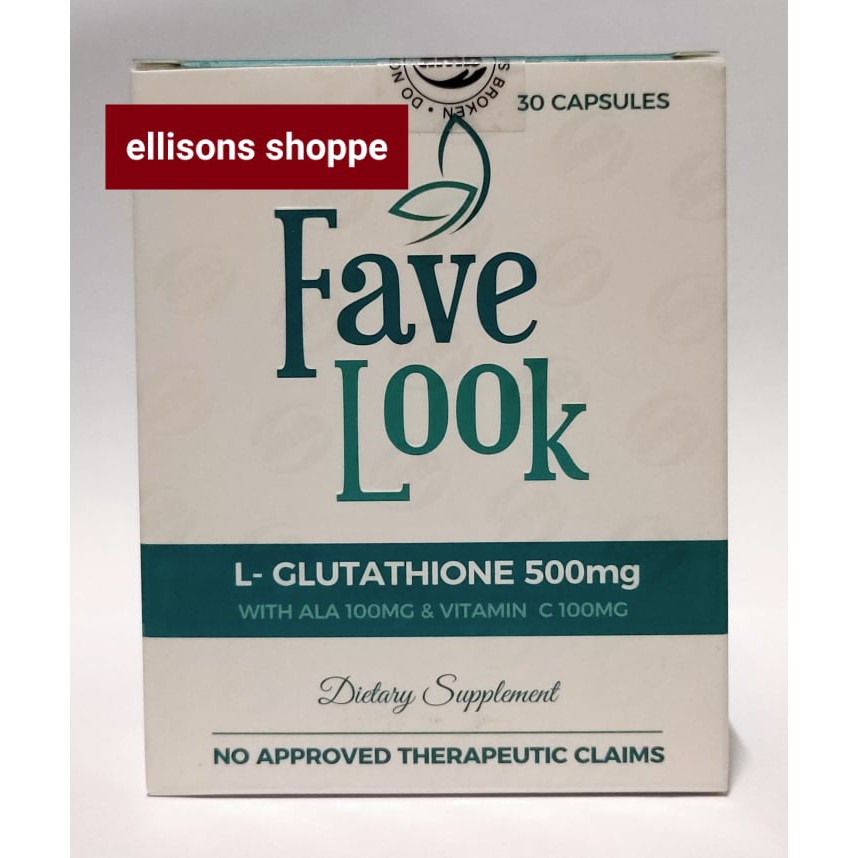 Fave Look Dietary Supplement L-Glutathione 500mg with ALA & Vitamin C ...