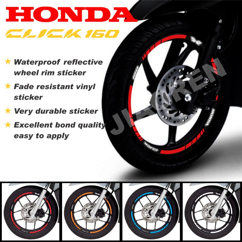 Reflective wheel rim sticker for honda click 160 motorcycle | Shopee ...