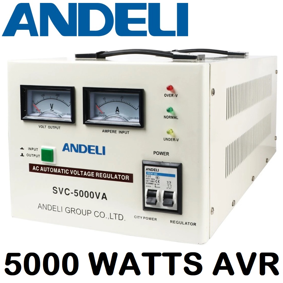 Andeli AVR 5000W Servo Type Automatic Voltage Regulator SVC-5000 Servo Motor Control AC AVR 5KVA ...