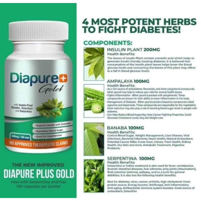 DIAPURE GOLD PLUS ( DIABETIC SUPPORT) | Shopee Philippines