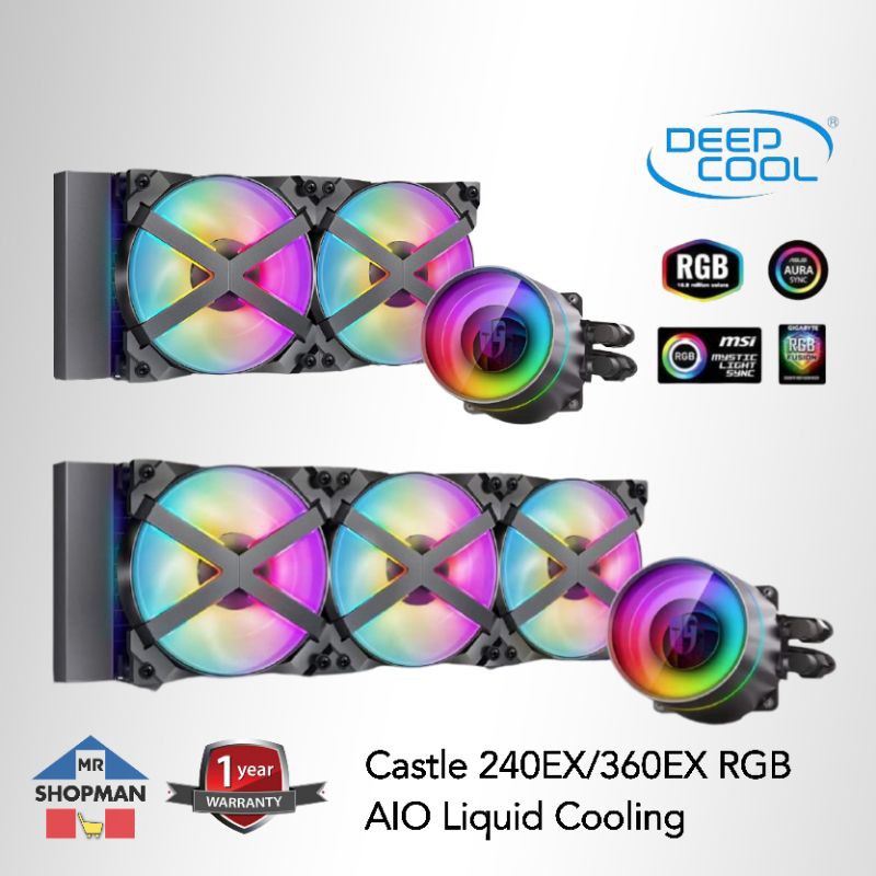 Deepcool Castle 240EX / 360EX RGB AIO Liquid Cooling CPU Cooler ...