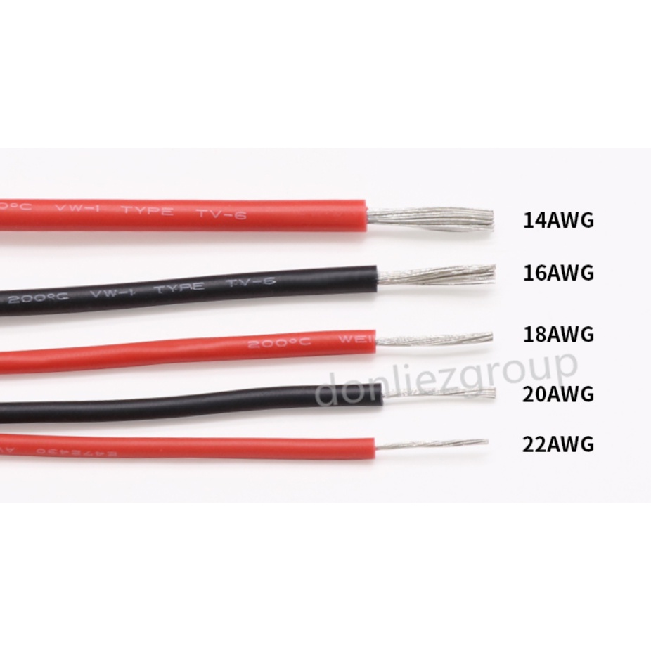 1meter UL3239 DC silicone high voltage wire 6kV soft silicone rubber high temperature wire high ...