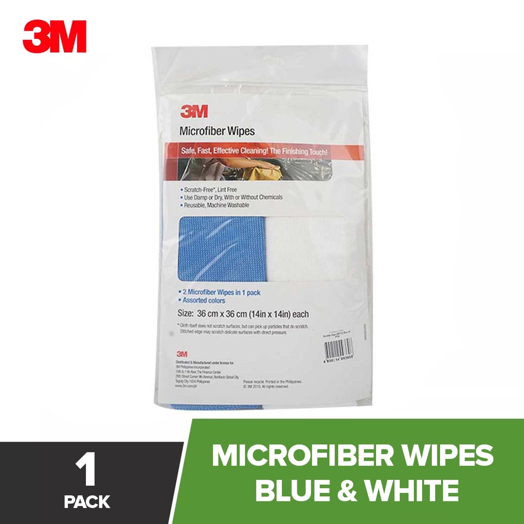 3M Microfiber Cloth Wipes Blue & White | Shopee Philippines