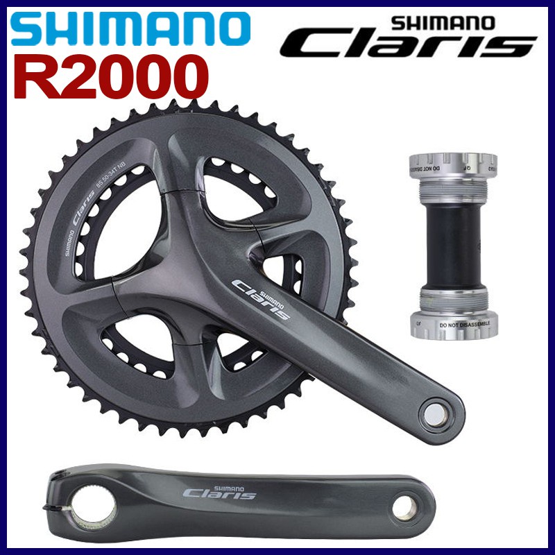 Shimano Claris FC-R2000 Road Bike Crankset 2×8 Speed Hollowtech 50-34T ...