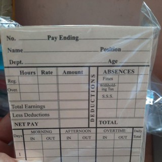 Daily Record Time Card Model 9000 for Takara, Amano Bundy Clock (100pcs ...