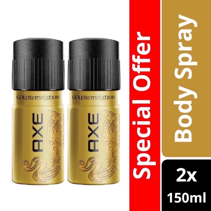 Buy 1 Take 1 Axe Gold Temptation Body Spray 135ml x2 | Shopee Philippines