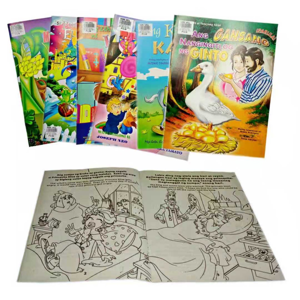 English/Tagalog Kids Coloring Book Story Book | Shopee Philippines
