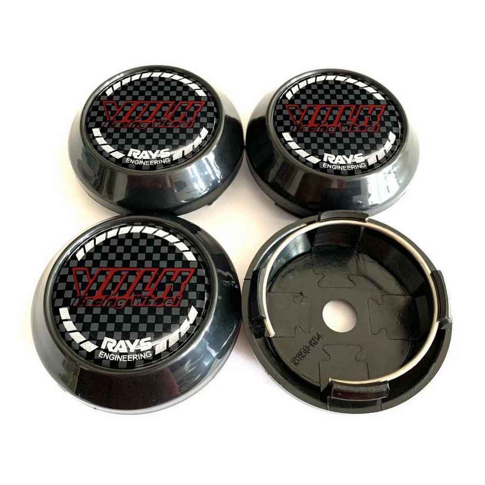 4pcs 60/64/65/68/69MM Car Wheel Center Caps Red Logo Fit for Rays Volk ...