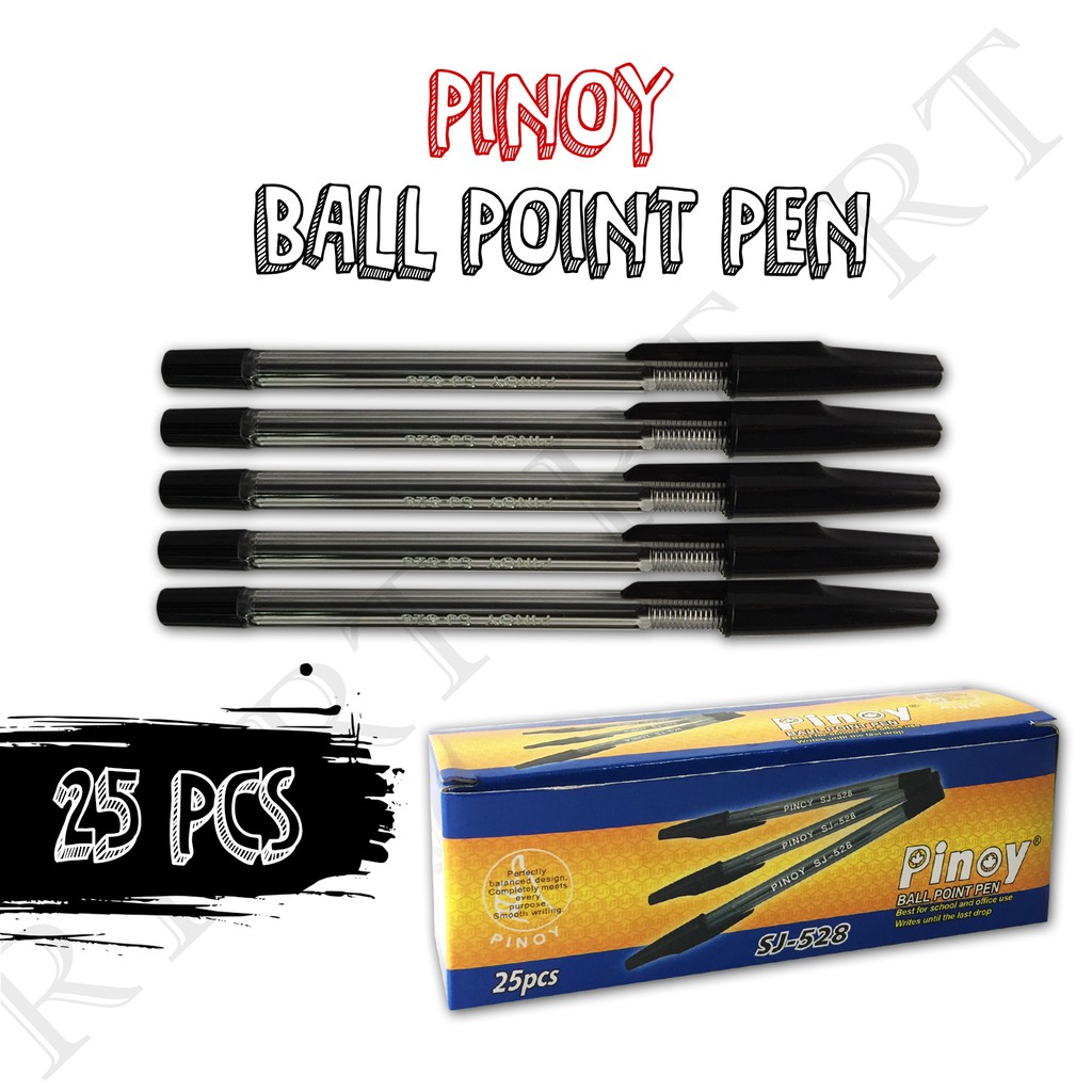25pcs Per Pack Pinoy BallPoint Pen Black Ballpen School Office Supplies ...