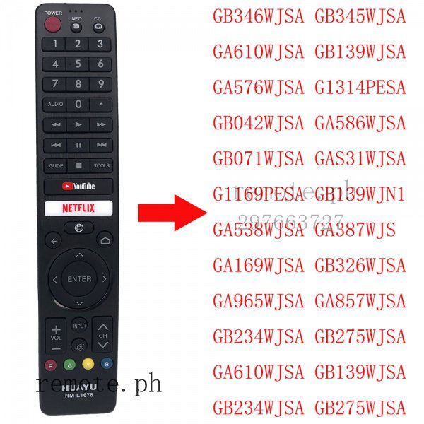 SHARP TV/LED/LCD Remote Control Replacement RM-L1678 Replacement ...