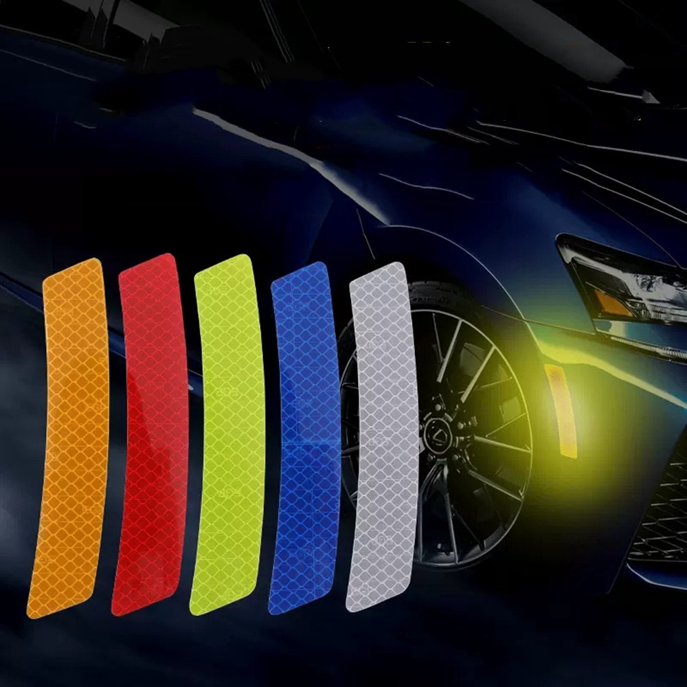 2Pcs Car Stickers Reflective Scratch Marks Headlight Bumper Sticker ...