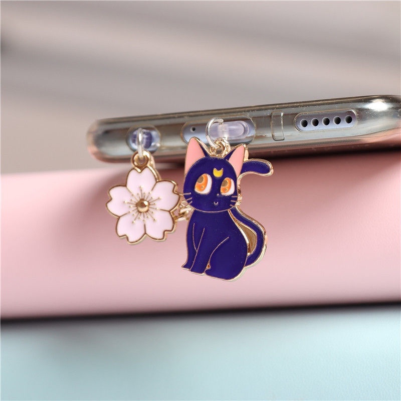 Mobile Phone Anti-Dust Plug diy Sailor Moon Cat Universal Headphone ...