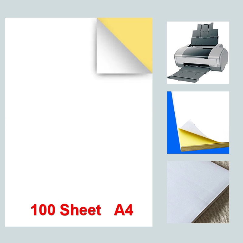 100 Sheets A4 self-adhesive Matte Printable Vinyl Sticker Paper for ...